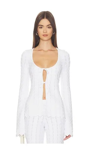 LOVERS AND FRIENDS Polly Tie Front Cardigan - Ivory
