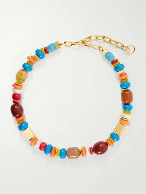 LIZZIE FORTUNATO Souvenir Gold-plated Stone Beaded Necklace - Multi