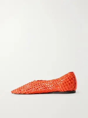 Proenza Schouler Slant Crocheted Ballet Flats - Orange