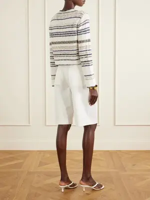 JAMES PERSE Striped Knitted Cotton-blend Sweater