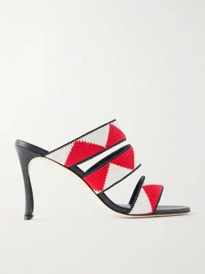 Manolo Blahnik Capro 90 Woven Heeled Sandals - Red