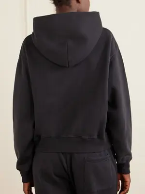 SPORTY & RICH Cotton Logo Embroidered Hoodie