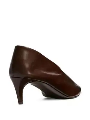 Khaite Miriam Ruched Pointed-toe Pumps - Brown