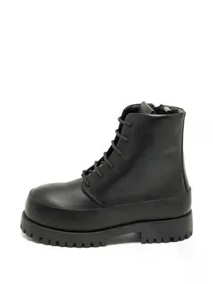 FERRAGAMO Fede Lace-up Combat Boots - Black