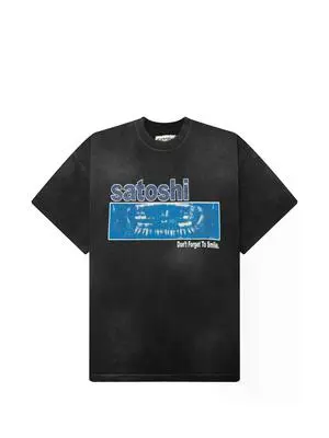SATOSHI NAKAMOTO Graphic-print T-shirt - Black