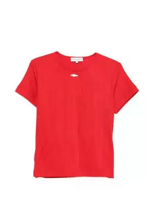 Stine Goya Ribbed T-shirt With Bow Detail