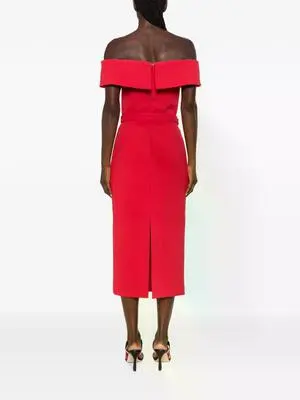 Rebecca Vallance Off-shoulder Midi Dress - Red