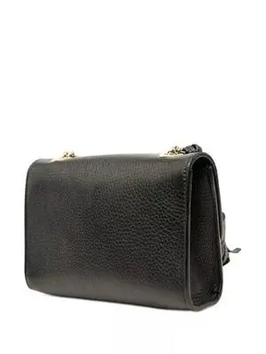 Gucci Small Leather Bamboo Twist Lock Crossbody Bag - Black