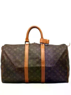 LOUIS VUITTON Monogram Keepall 45 Travel Bag - Brown