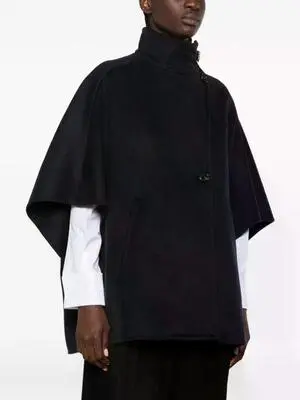 Max Mara Derrik Buckle-detail High-neck Cape - Blue