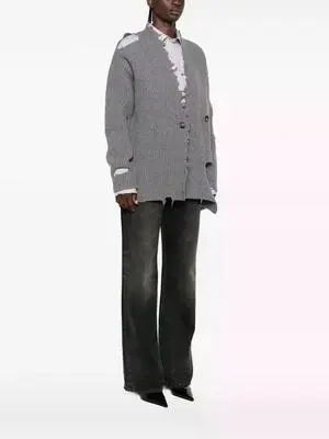 HAIKURE Distressed Ribbed Cardigan