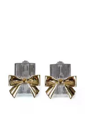 YVMIN Bow Motif Earrings - Silver
