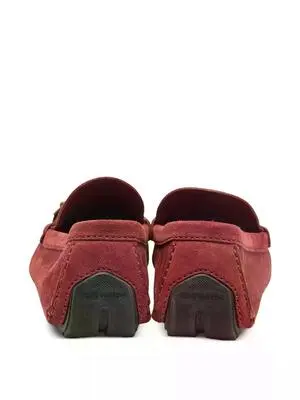 LOUIS VUITTON Suede Racetrack Loafers With Gold-tone Logo Hardware