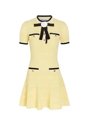 SELF-PORTRAIT Pointelle Knit Mini Dress