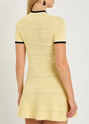 SELF-PORTRAIT Pointelle Knit Mini Dress