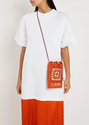 Loewe X Paula's Ibiza Raffia Cross-body Pouch