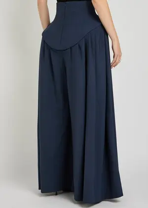 A.W.A.K.E. Mode Basque Pleated Wide-leg Wool-blend Trousers
