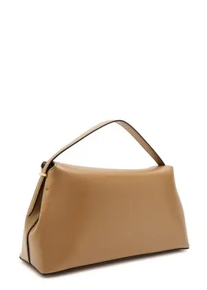TOTEME T-lock Leather Top Handle Bag - Camel