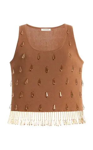 BY MALENE BIRGER Hysa Bead-embellished Tank Top - Bronze