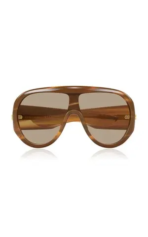 Bottega Veneta Scudo Shield Sunglasses - Brown