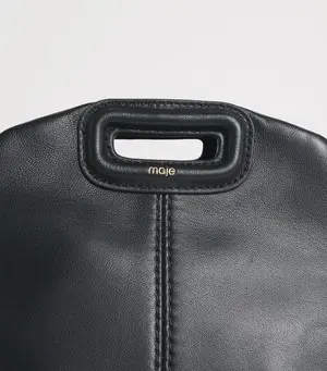 Maje Mini Leather Top-handle Bag With Fringe Detailing - Black
