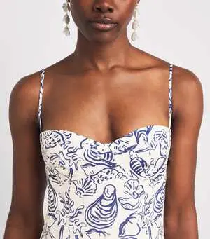 Simkhai Analise Linen-blend Midi Dress - Blue