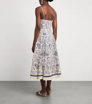 Simkhai Analise Linen-blend Midi Dress - Blue