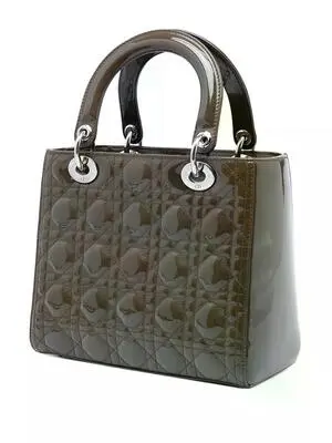 Dior Patent Cannage Lady Satchel - Brown