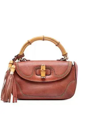 Gucci Leather New Bamboo Satchel - Red