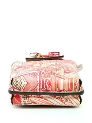FERRAGAMO 2010-2026 Floral Printed Leather Vara Bow Pouch Phone Case