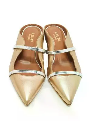 MALONE SOULIERS Maureen Pointed Mules In Metallic Leather - Gold
