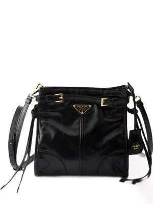 Prada Bonnie Leather Mini Shoulder Bag - Black