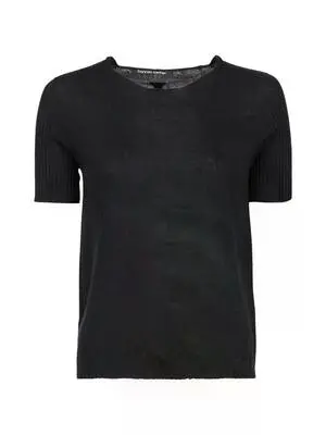 HANNES ROETHER Ribbed-knit Short-sleeve T-shirt - Black