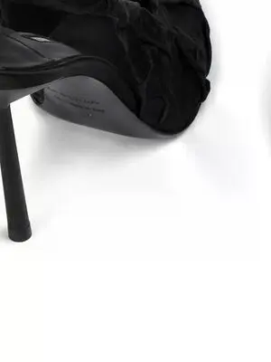 LE SILLA Ruched Satin Slingback Pumps - Black