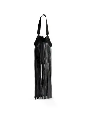 Khaite Nano Lotus Fringed Tote Bag - Black