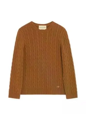Valentino Garavani Cashmere Cable Knit Sweater - Brown