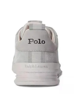 Polo Ralph Lauren Suede Logo Embroidered Sneakers - Grey