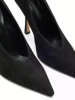Casadei Nina Asymmetrical Suede Pointed-toe Pumps