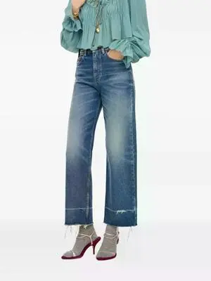Chloé Faded Frayed-hem Bootcut Jeans