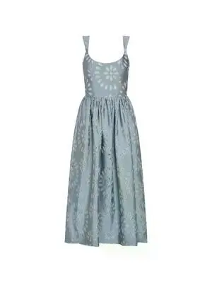 MARKARIAN Apple Floral-organza Corset Midi Dress
