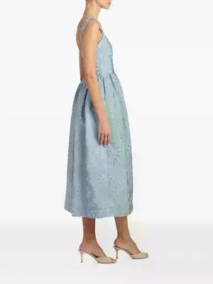 MARKARIAN Apple Floral-organza Corset Midi Dress