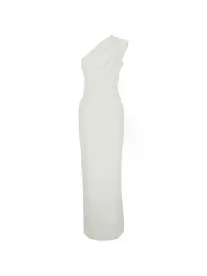 Solace London Gracie One-shoulder Draped Maxi Dress - Neutrals