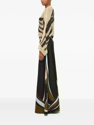 Emilio Pucci Marmo-print Open-knit Cropped Sweater