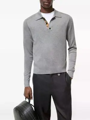 Burberry Long-sleeve Wool Polo Shirt