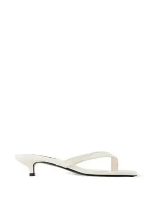 TOTEME Square-toe Leather Sandals - Neutrals