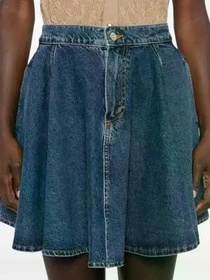 Maje Flared Mini Denim Skirt