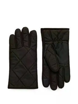 Barbour Quilted Leather-panel Gloves - Brown