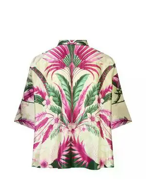 F.R.S FOR RESTLESS SLEEPERS Tropical Print Silk Shirt