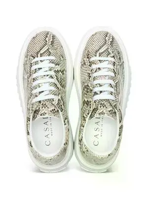 Casadei Nexus Basilisco Python-print Leather Sneakers
