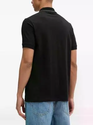 Karl Lagerfeld Zip-fastening Logo-embroidered Polo Shirt - Black